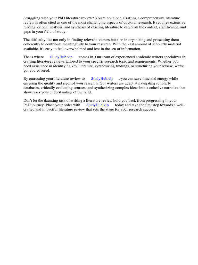 Example of A PHD Literature Review | PDF