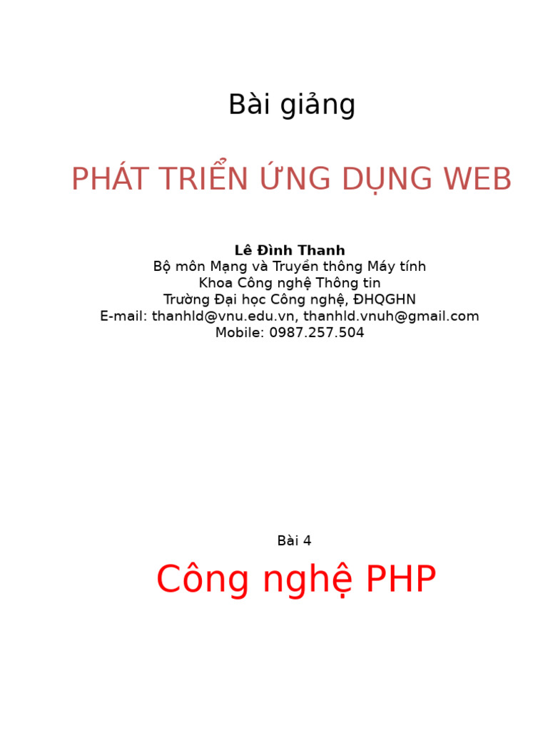 04 Cong Nghe Web PHP | PDF