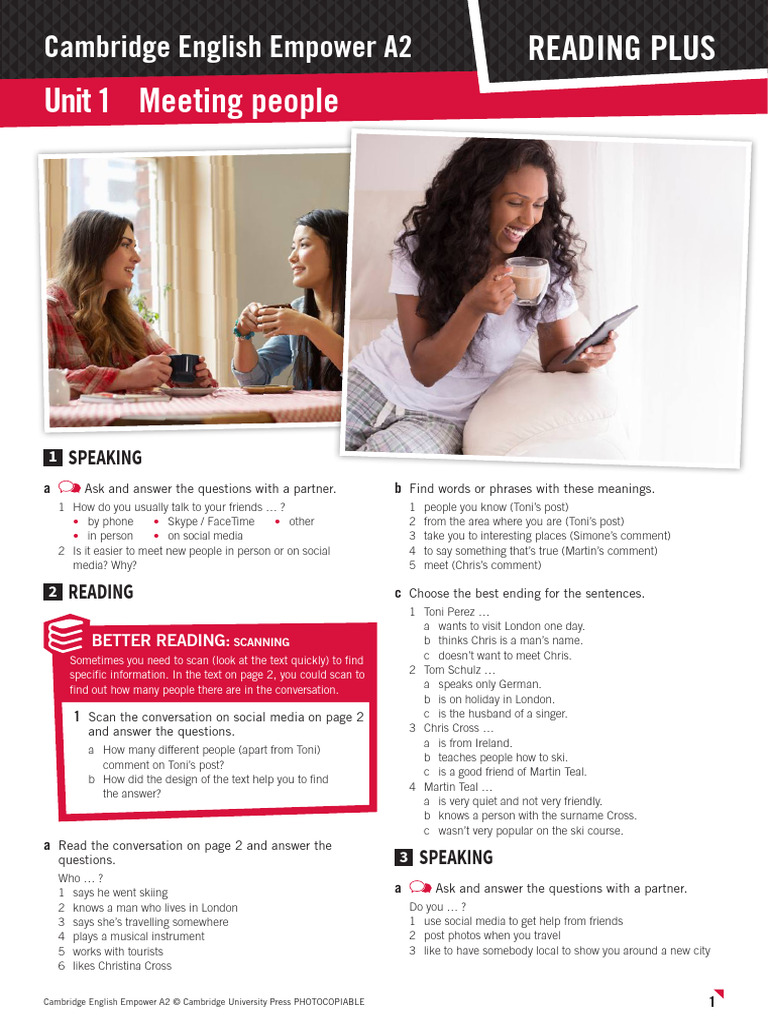 Empower A2. Reading Plus Worksheets | PDF | Mystery, Thriller & Crime ...