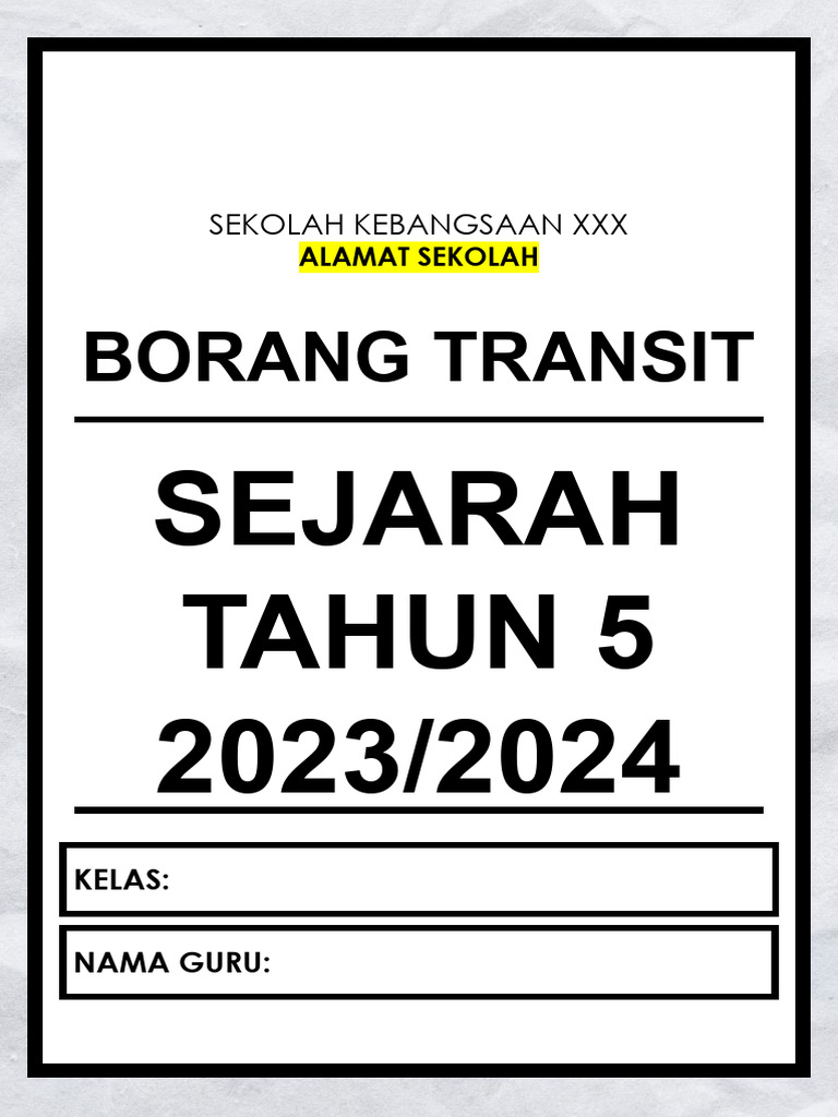 Borang Transit Sejarah T5 | PDF