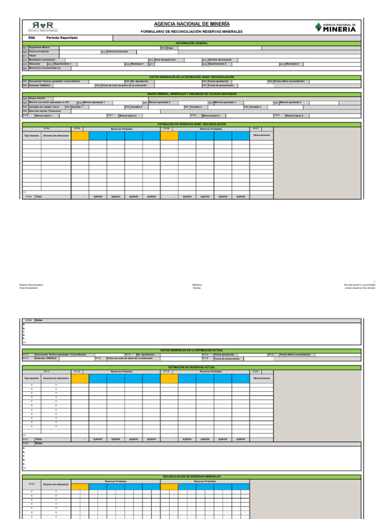 Formulario reconciliación R&R | PDF | Minerales | Minería