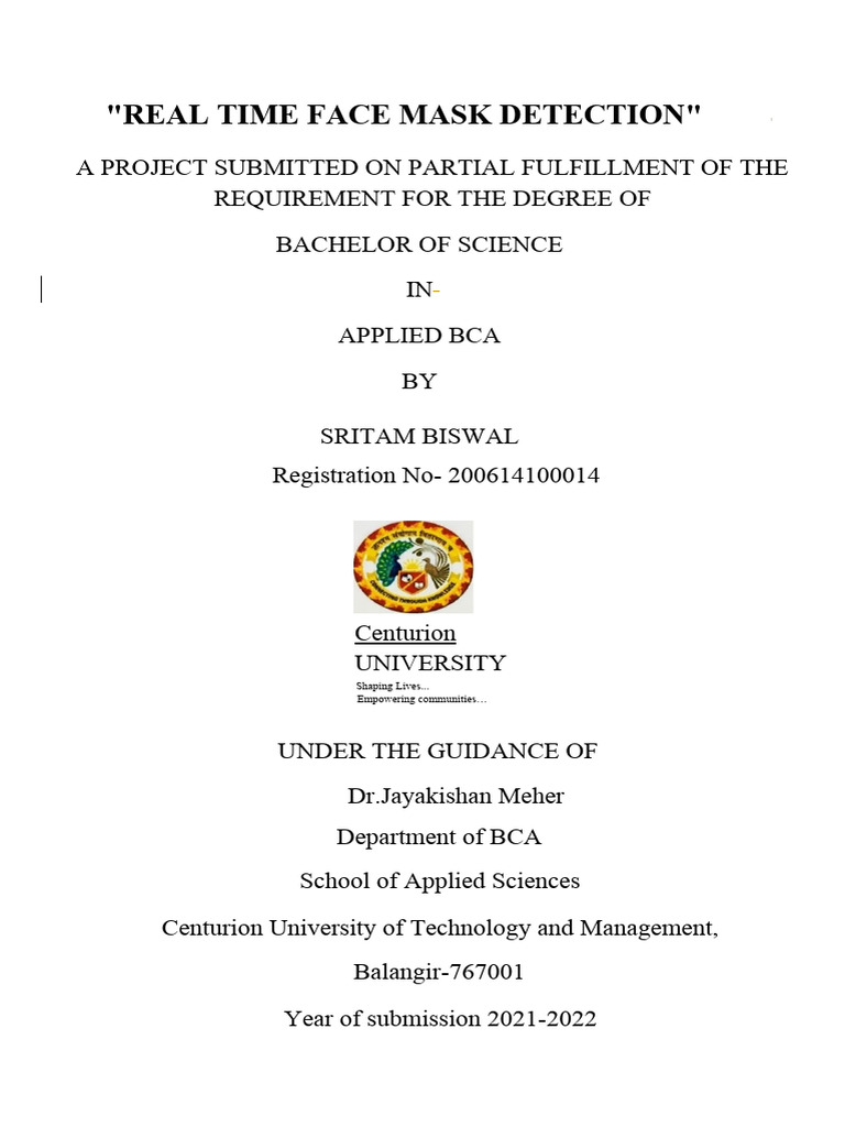 Face Mask Detection Sritam | PDF | Artificial Intelligence ...