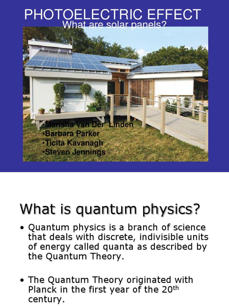 Photoelectric Effect: What Are Solar Panels? | PDF | Photoelectric ...