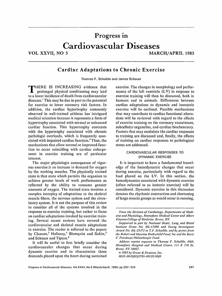 1985-Cardiac Adaptations To Chronic Exercise | PDF | Blood Pressure | Heart