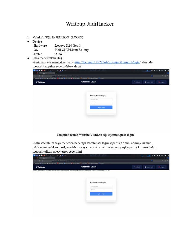 Writeup JadiHacker Contoh | PDF