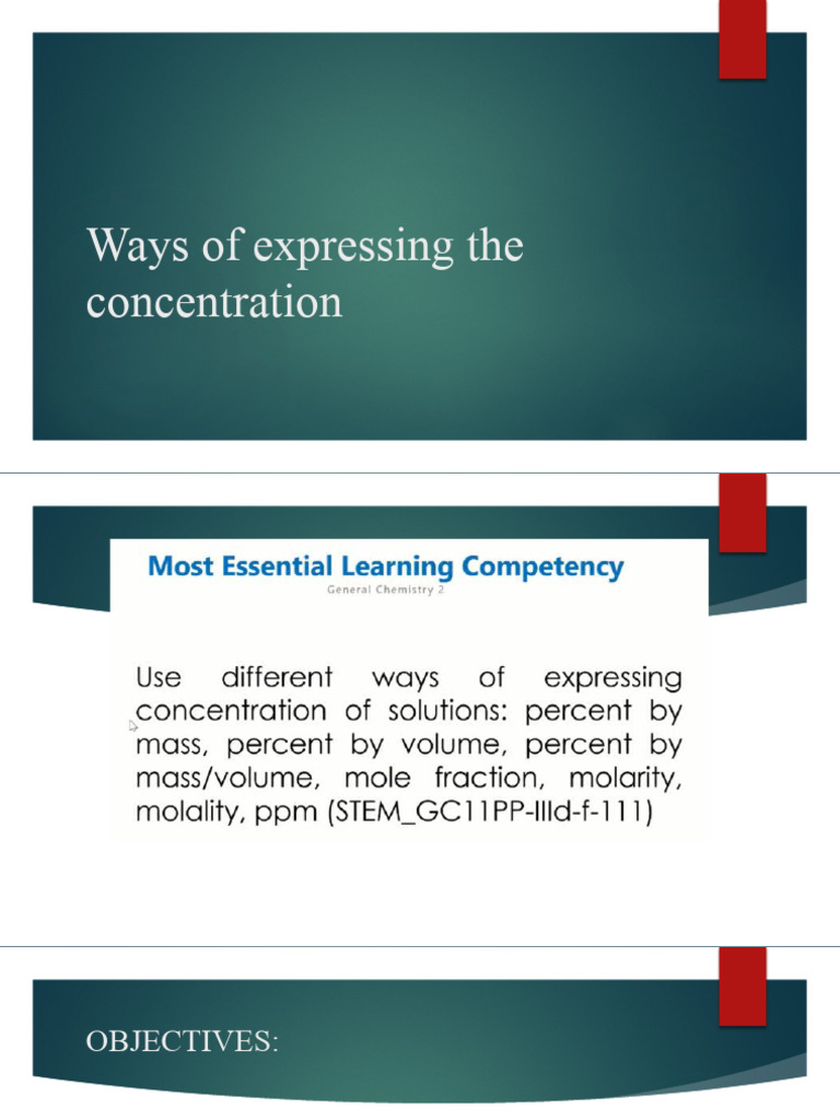 Module 6 Ways of Expressing Concentration Final | PDF | Stoichiometry ...