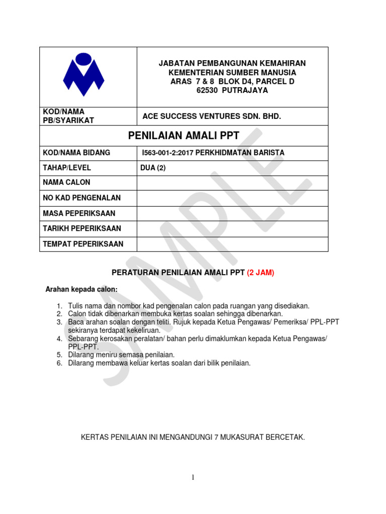 Format Soalan Amali 2022 | PDF