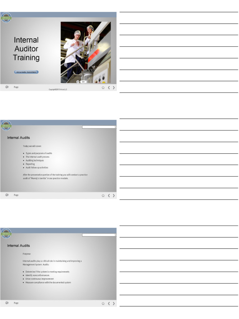 GFSI Internal Auditor Training | PDF