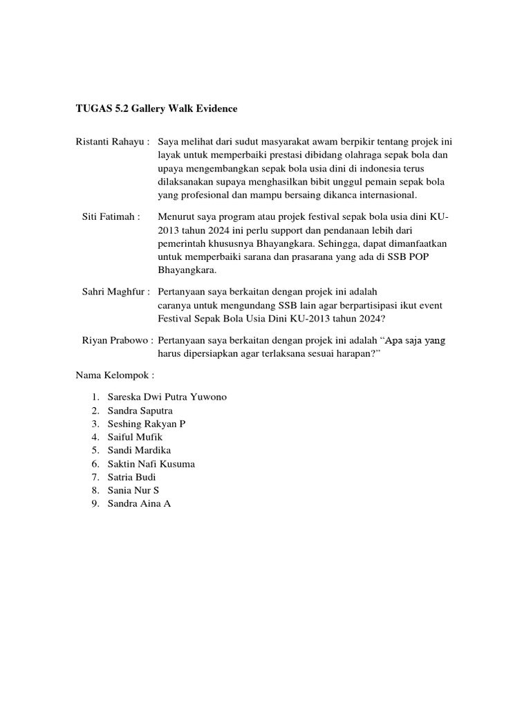 TUGAS 5.2 Gallery Walk Evidence | PDF