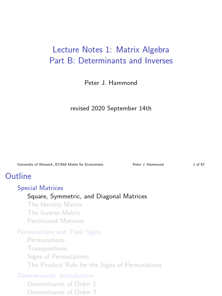 Matrix Alg B20 | PDF | Teaching Methods & Materials