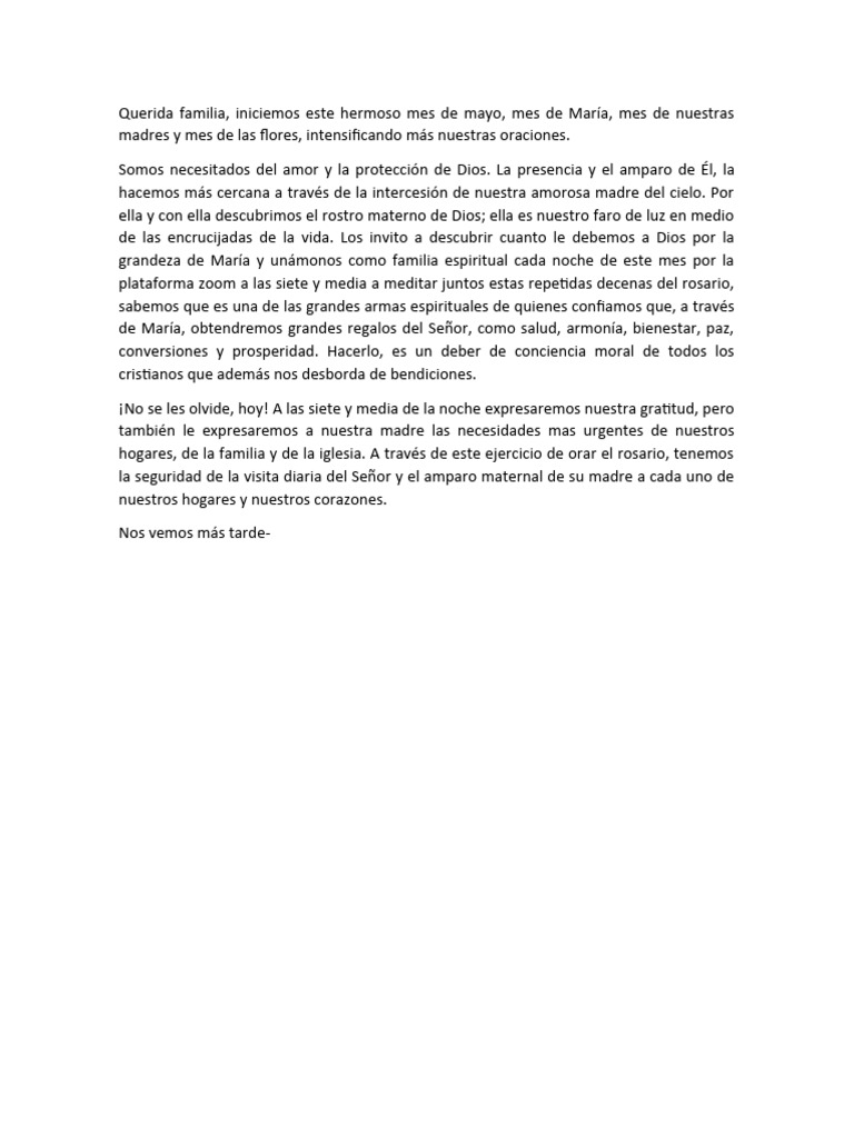 Invitacion A Orar El Santo Rosario Pdf