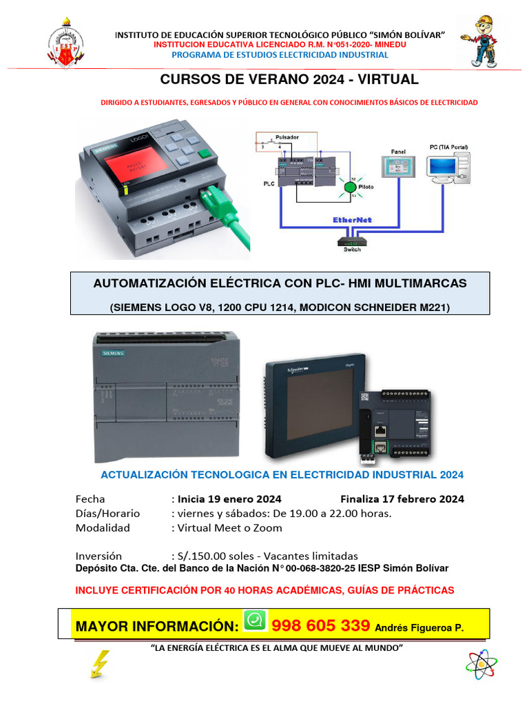 CURSO VERANO ELE 2024 PLC - Virtual | PDF | Controlador lógico ...