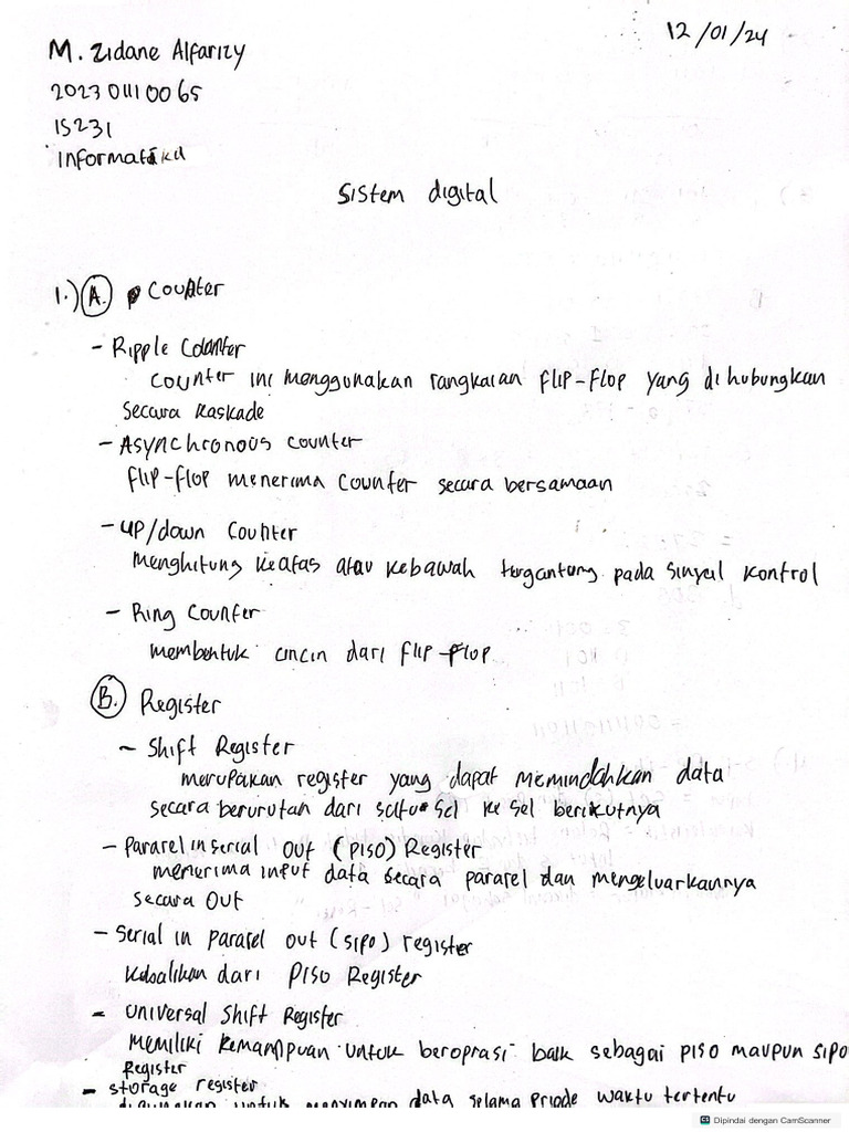 Uas Sistem Digital-muhammad Zidane Alfar | PDF