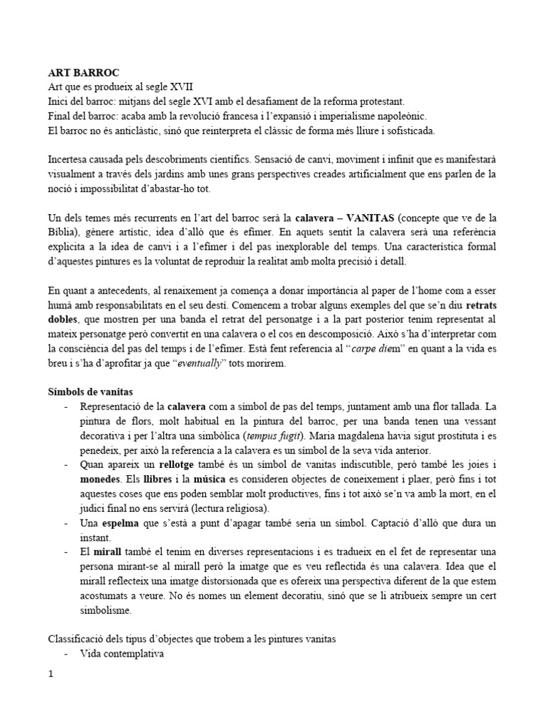 Apunts Art Barroc | PDF