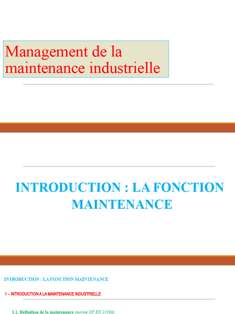 Management de la maintenance industrielle(1) | PDF