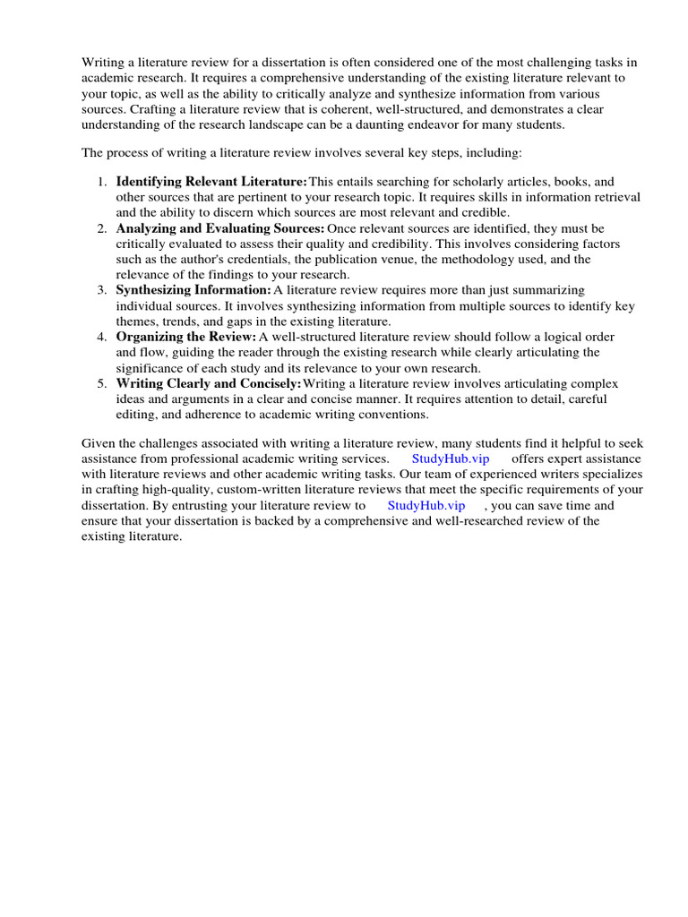 An Example of A Dissertation Literature Review | PDF | Thesis ...