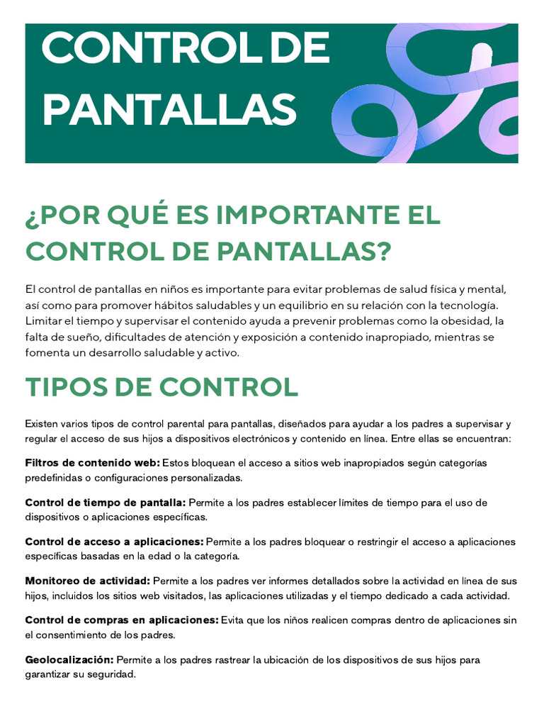 Control de Pantallas para Niños | PDF | Ios | Software de la aplicacion