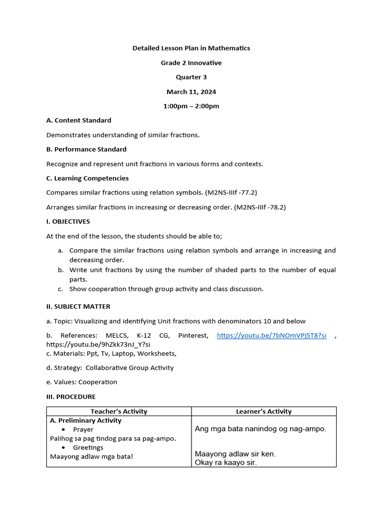 DLP Mathematics Similar Fraction | PDF | Pedagogy | Education Theory