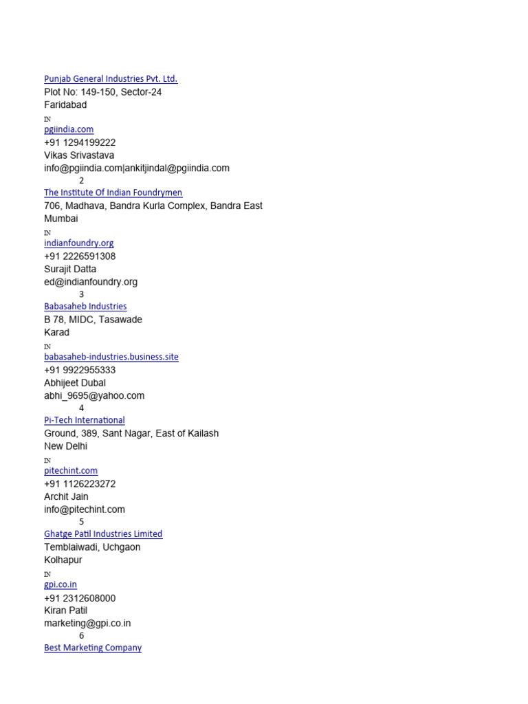 Foundry List | Download Free PDF | Metals | Metallurgy