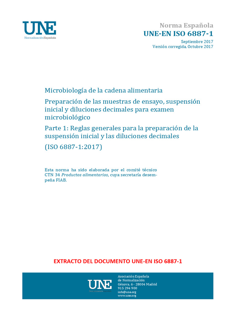 (Ex) Une-En Iso 6887-1 2017 | PDF