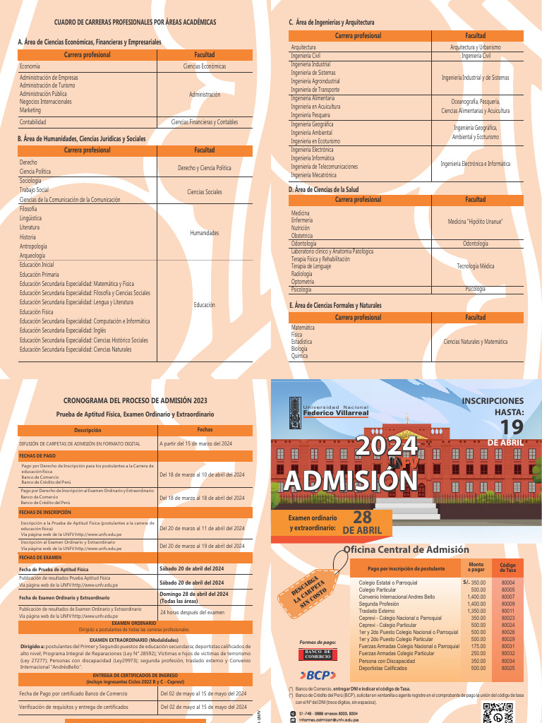 Diptico Admision 2024 | PDF