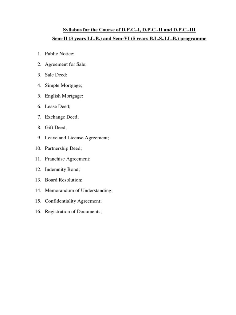 DPC II Drafts | PDF | Mortgage Law | Lease