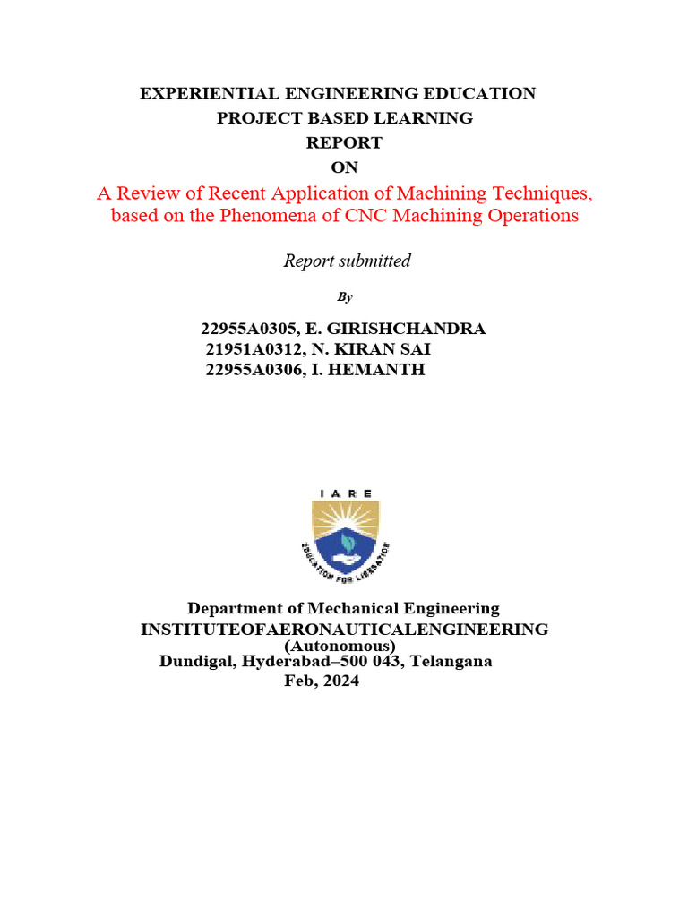 Mini Project | PDF | Machining | Numerical Control