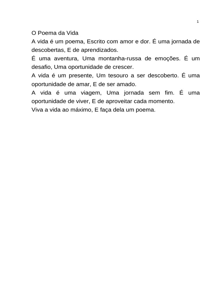 Poema Da Vida | PDF