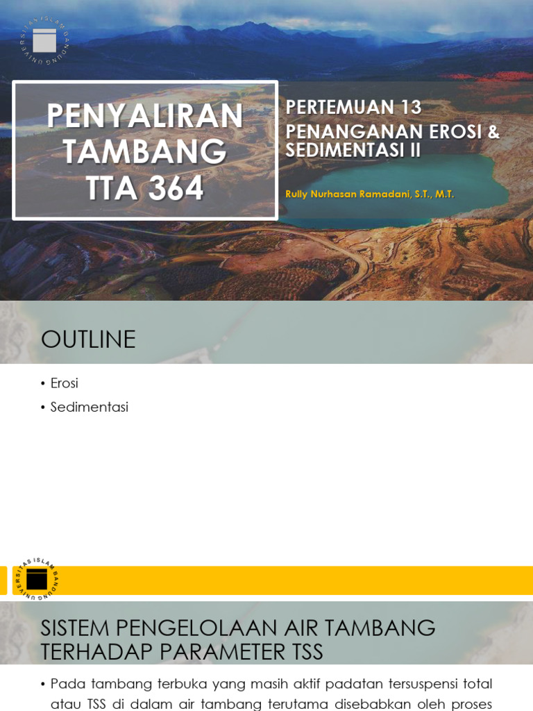 Penyaliran Tambang - Pertemuan 13 | PDF