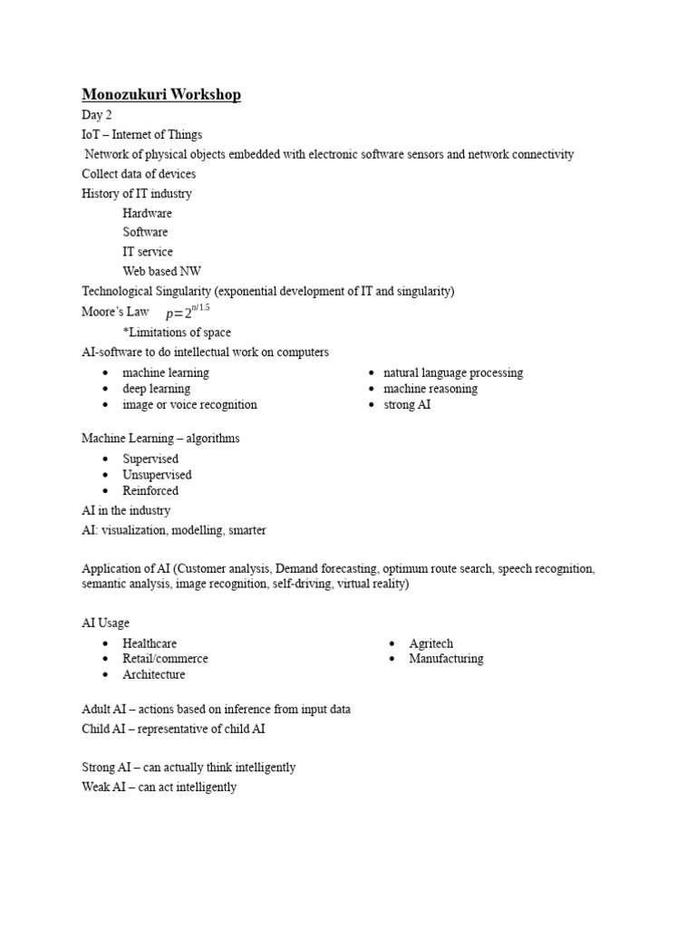 Monozukuri Workshop | PDF