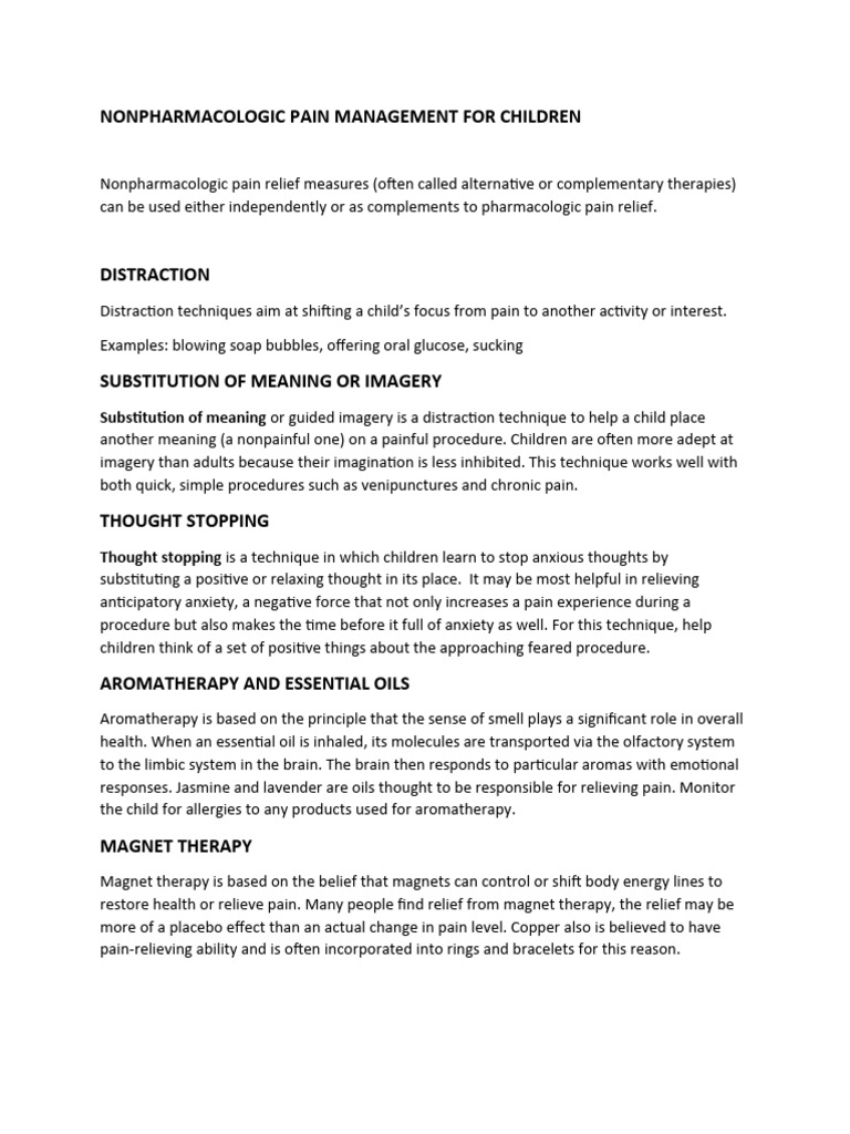 NONPHARMACOLOGIC-PAIN-MANAGEMENT-FOR-CHILDREN | PDF