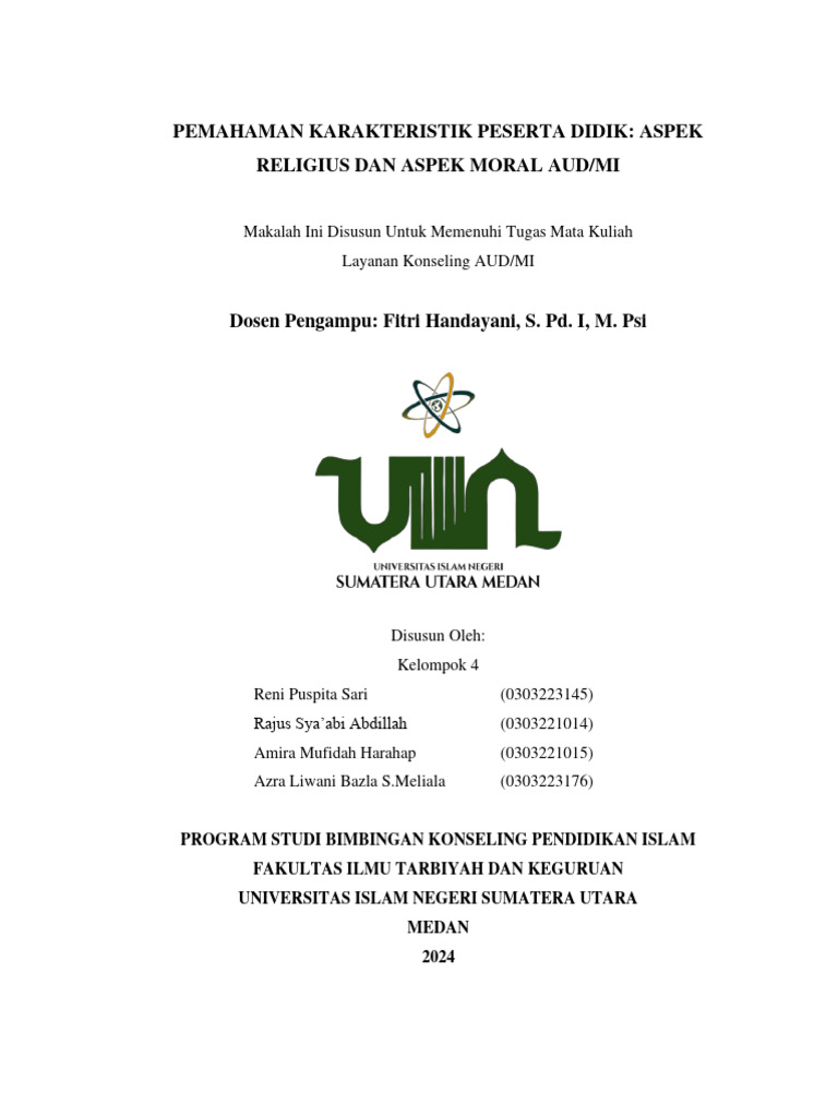 Karakteristik Religius dan Moral AUD/MI | PDF