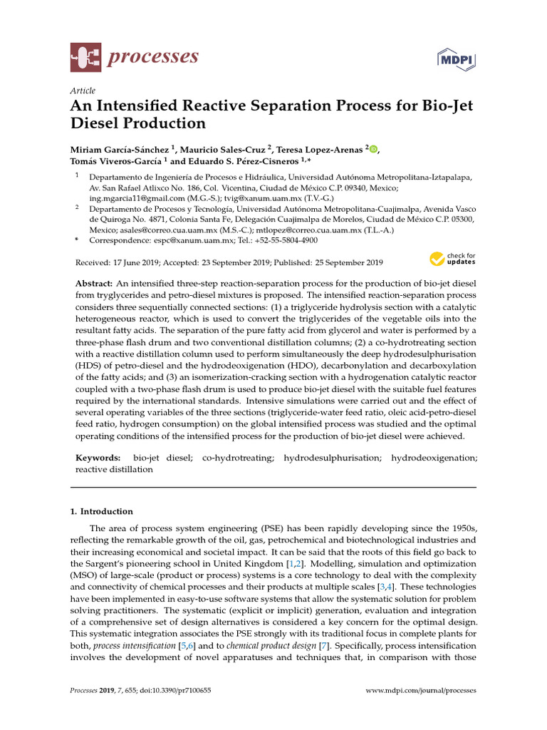 An Intensified Reactive Separation Process For Bio-1-10 | PDF ...