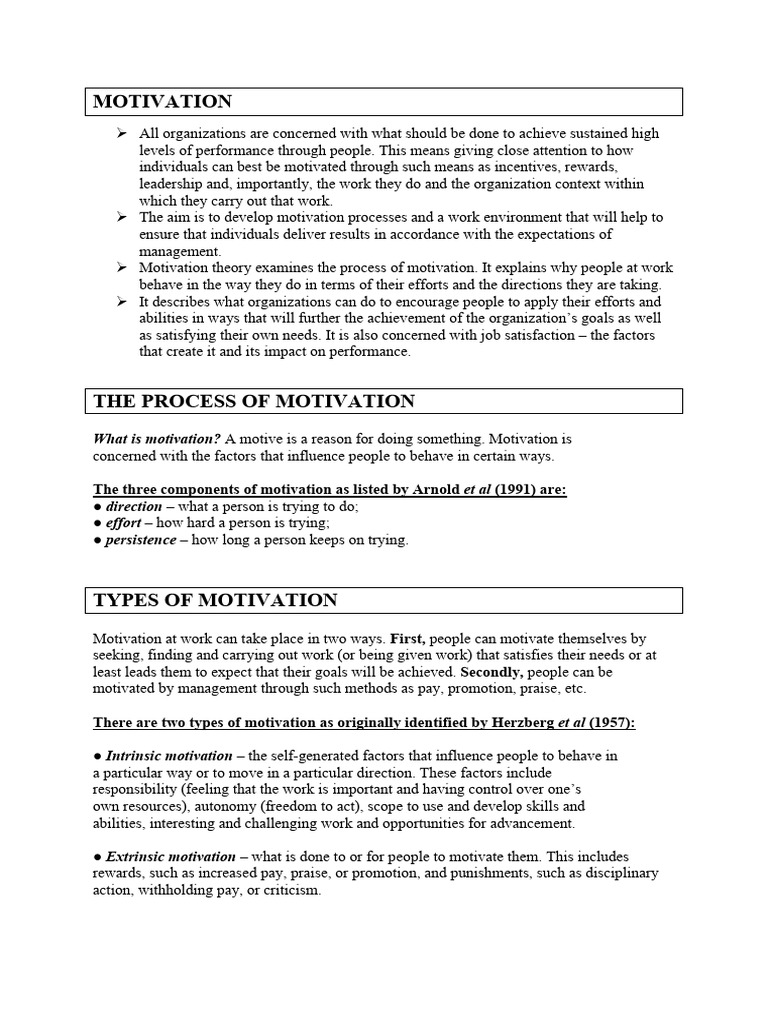Theories of Motivation in Management | Download Free PDF | Motivational ...