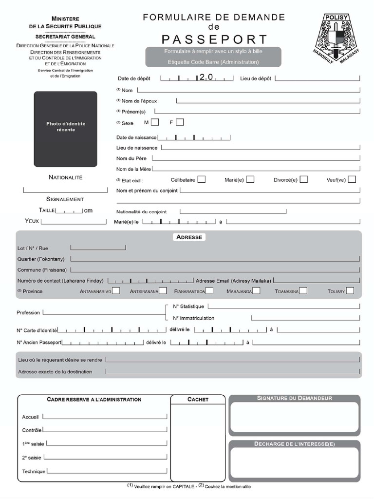 Demande de Passeport | PDF