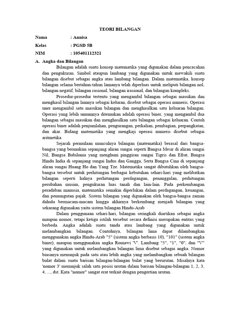 Teori Bilangan dan Sistem Angka Kuno | PDF