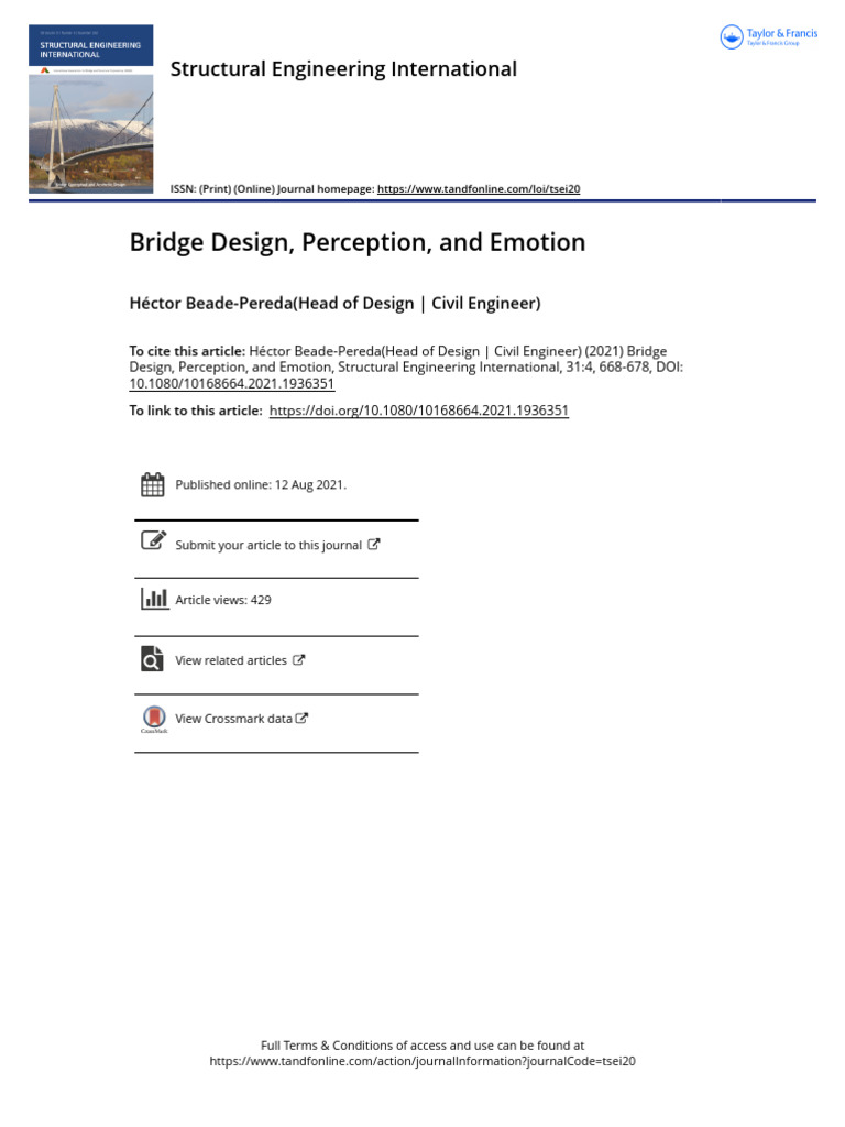 Bridge Design Perception and Emotion | PDF | Experience | Aesthetics