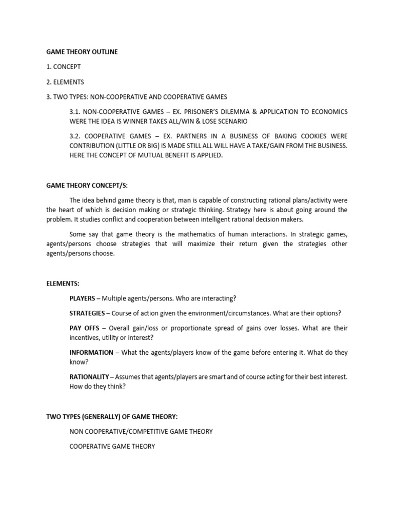 Game Theory Presentation of Cindy Pe Benito-Quinitio | Download Free PDF | Game Theory ...