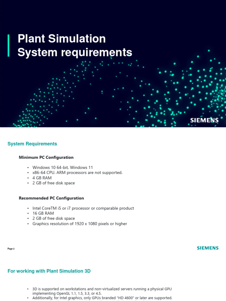PlantSimulation Requirements 2201 | PDF