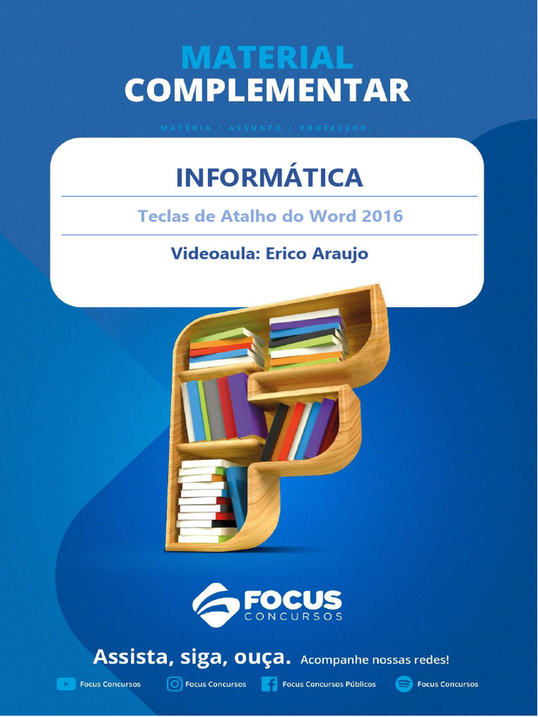 003 - Inf - Mat - Ara - 002 - Word - 16 - Tec - de - Ata | PDF