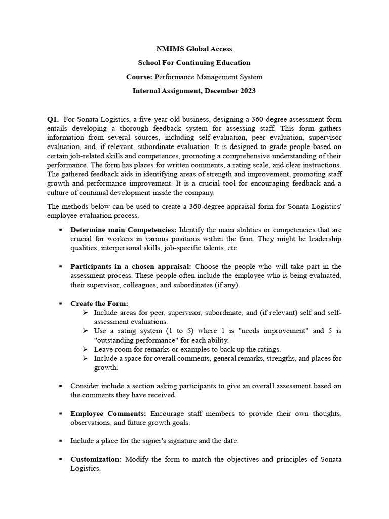 Assignment - Performance Management System | PDF | Performance ...