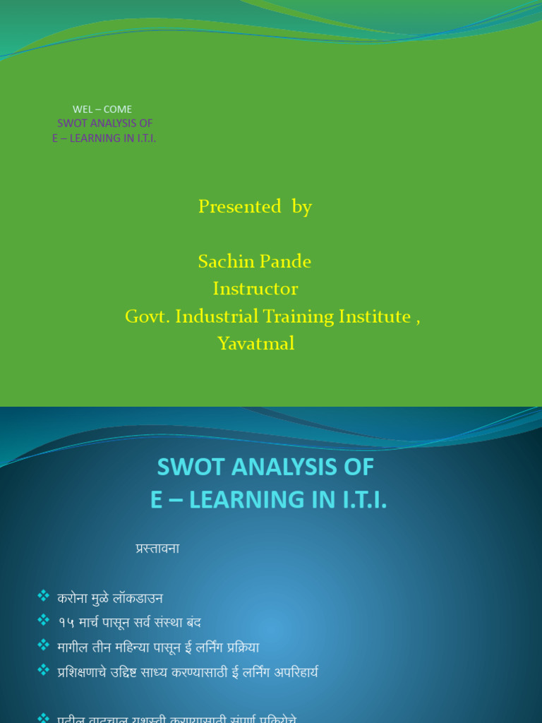SWOT Analysis of E-Learning in ITI | PDF | Educational Technology ...