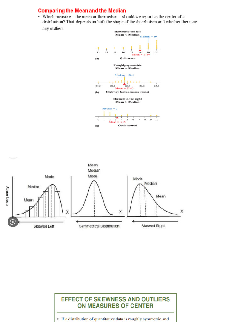 Comparing The Mean and The Median | PDF | Quartile | Statistical Theory