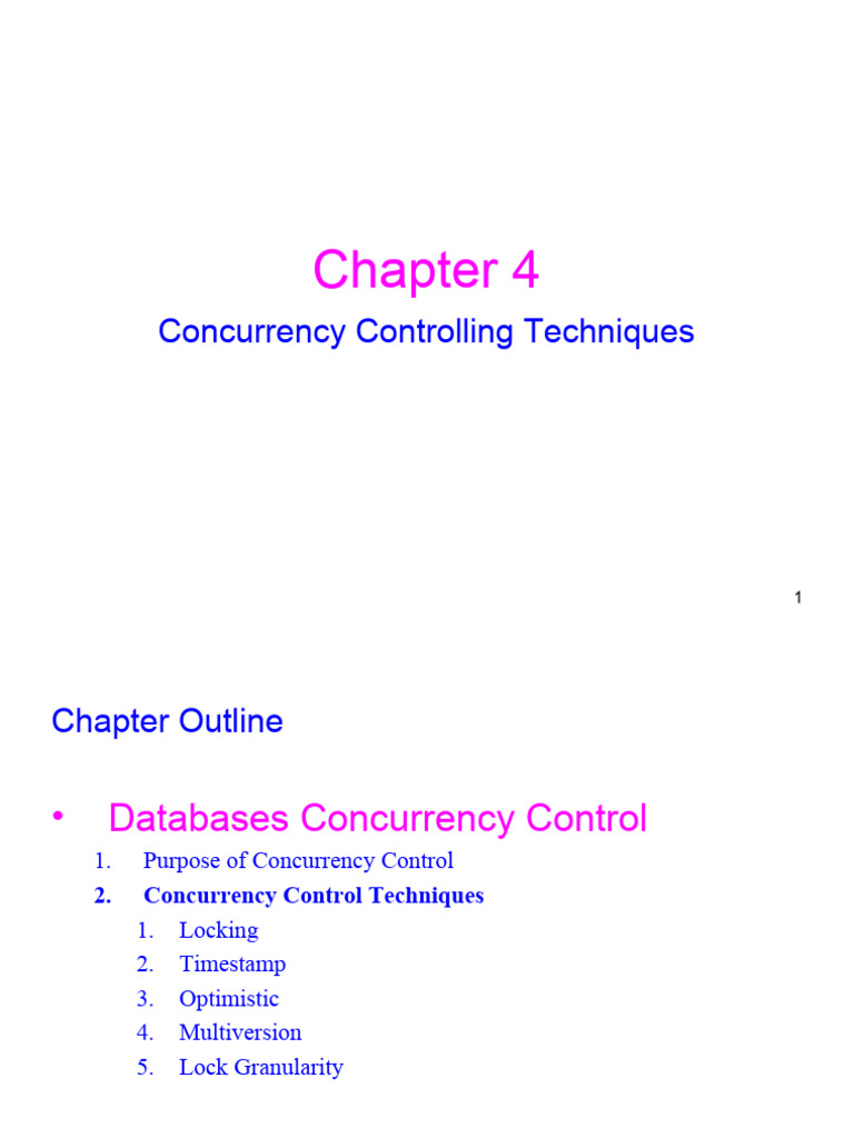 Concurrency Control Techniques in Databases | PDF | Database Transaction | Computer Science