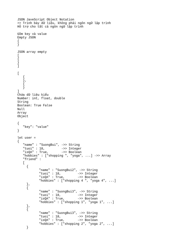 Json Javescript Object Notation Pdf 