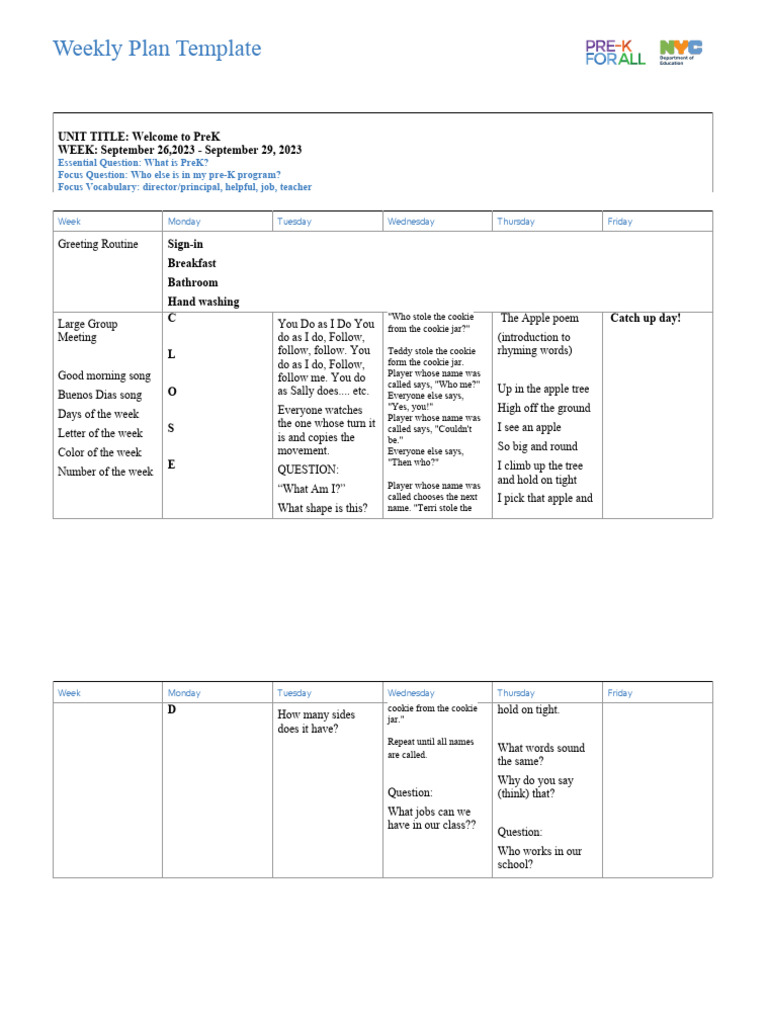 PD Lesson Plan WK 4 | PDF | Learning | Cognition