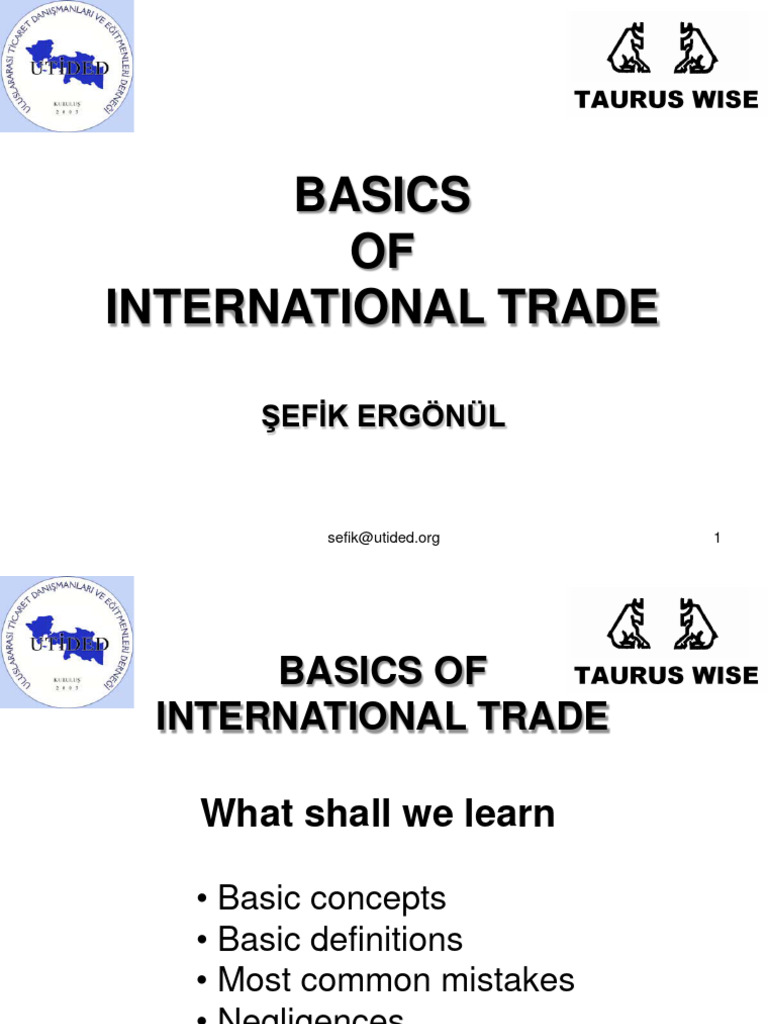 International Trade Basics Explained | PDF | Finance & Money Management