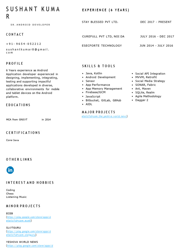 SushantKumar - Backend Devloper - TalentBeacon | PDF | Mobile App | Android (Operating System)