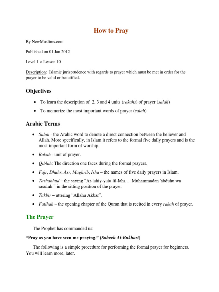 How To Pray | PDF | Abrahamic Religions | Semitic Words And Phrases