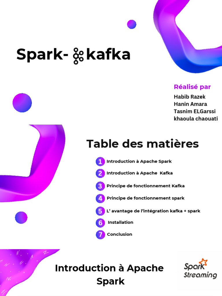 Intégration d'Apache Kafka et Spark | PDF